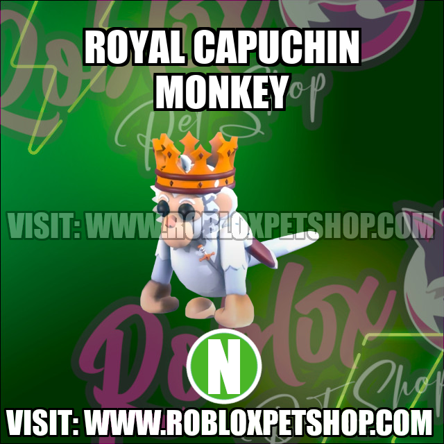 Royal Capuchin Monkey NEON Adopt Me Royal Capuchin Monkey NEON Adopt Me